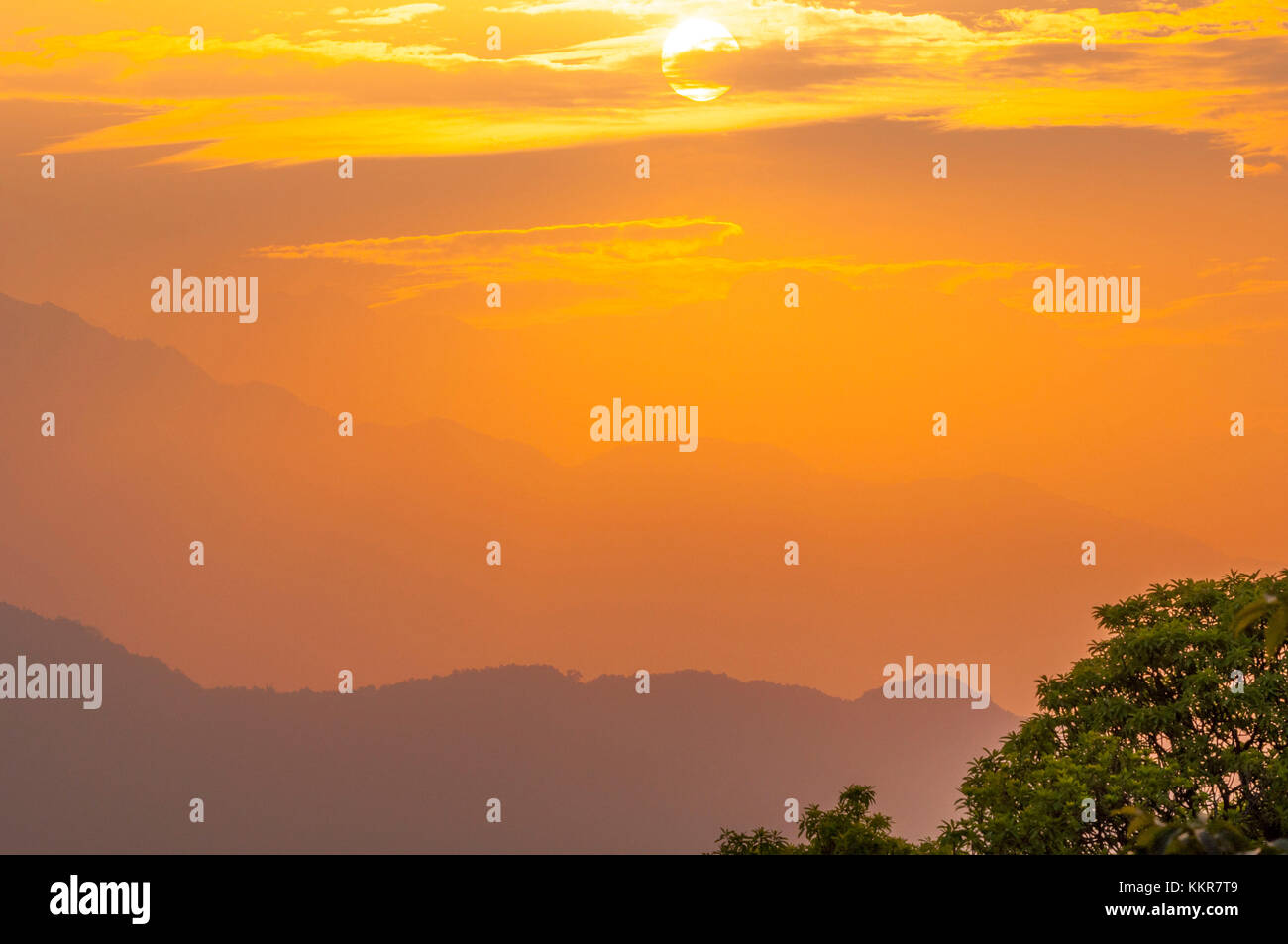 Sunrise from the village of Pothana Stock Photo - Alamy