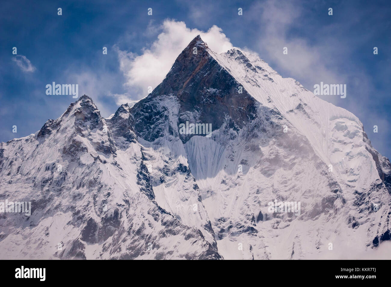 Machapuchare mountain viewed from Annapurna Base Camp,Annapurna region ...