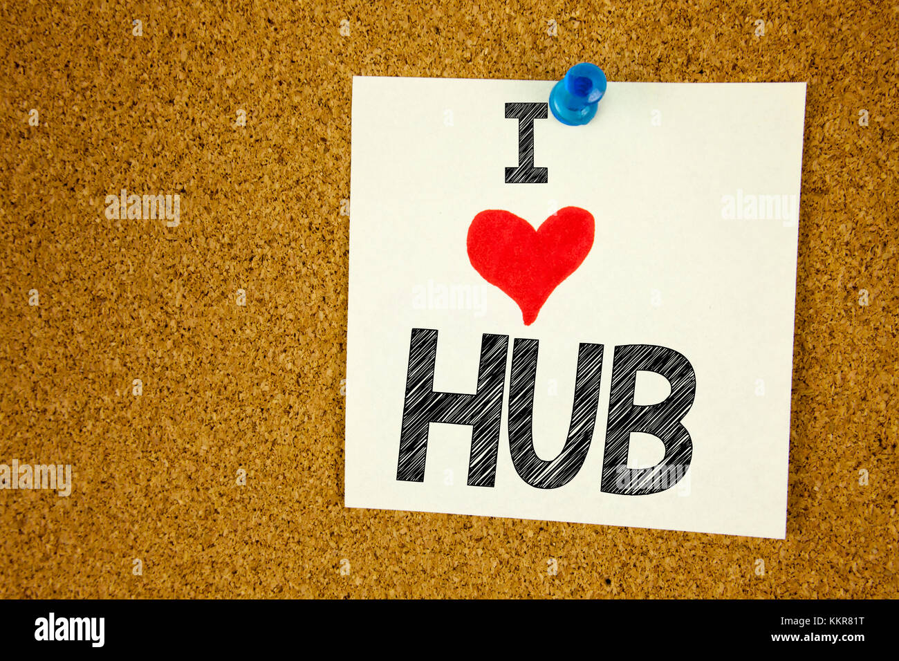 Hand writing text caption inspiration showing I Love HUB concept ...