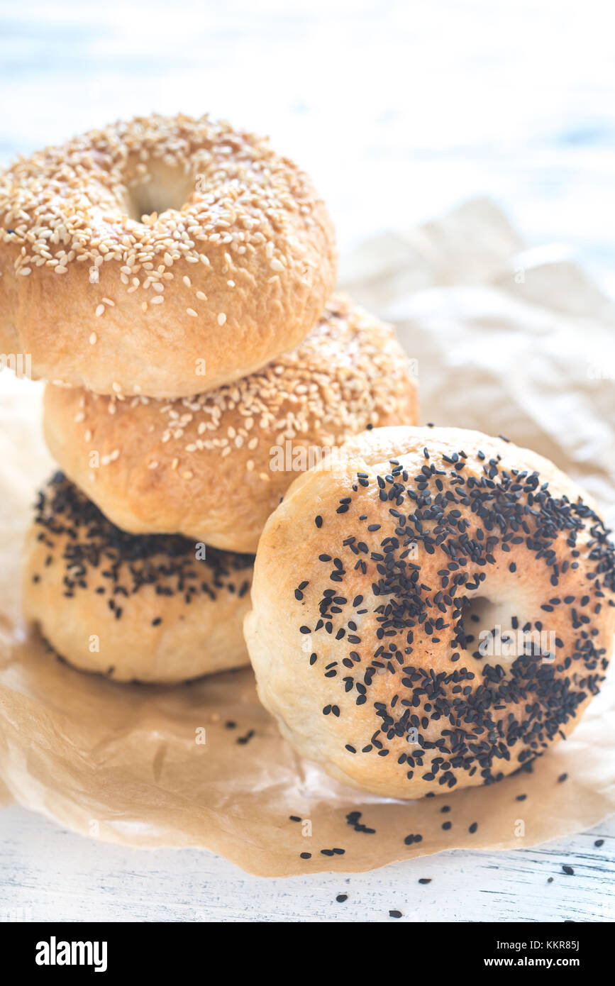 A stack of bagels Stock Photo - Alamy