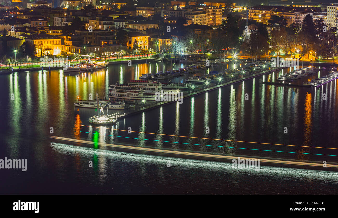 Lights of Como, lake Como, Lombardy, Italy, Europe Stock Photo - Alamy