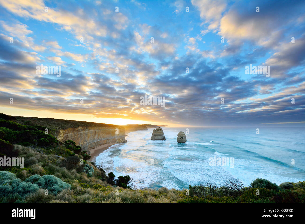 Limestone Stacks at Sunrise, The Twelve Apostles, Princetown, Great ...