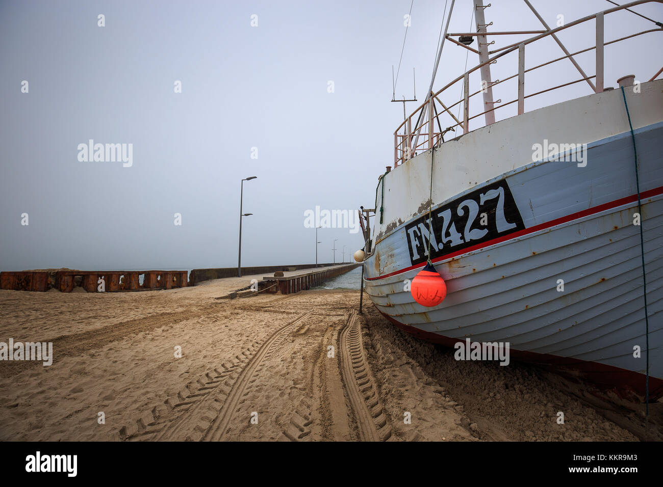 Fishing boats at the beach of lokken hi-res stock photography and ...
