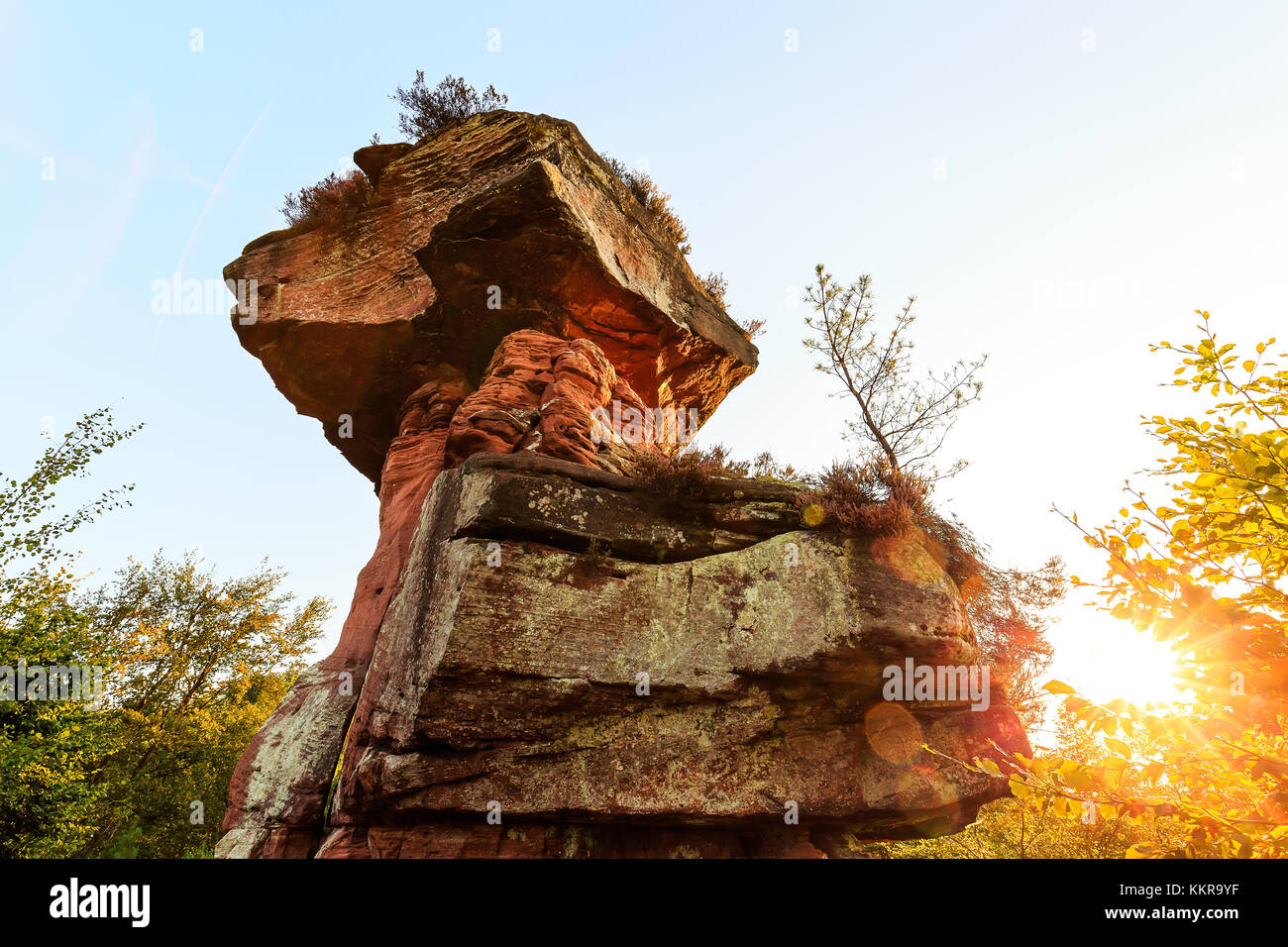 Near city Dahn the famous Devil's table can be visited Stock Photo - Alamy