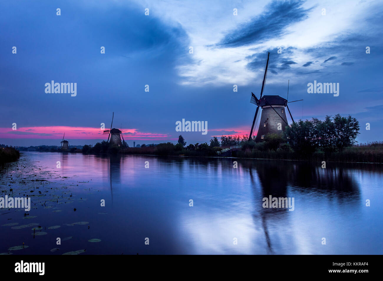 The famous mills of Kinderdijk in the Netherlands Stock Photo - Alamy