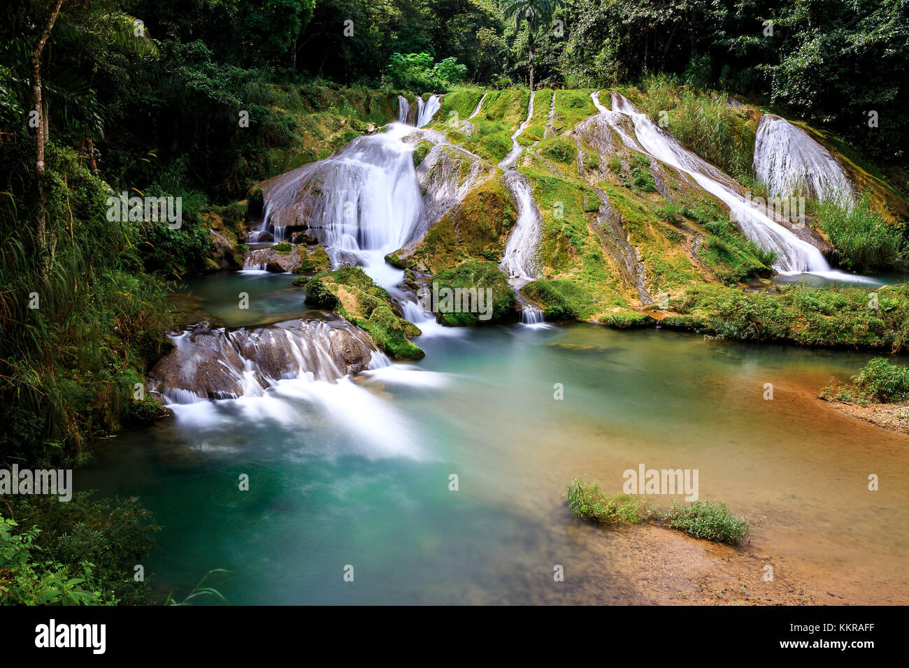 The famous waterfalls of El Nicho on Cuba Stock Photo - Alamy