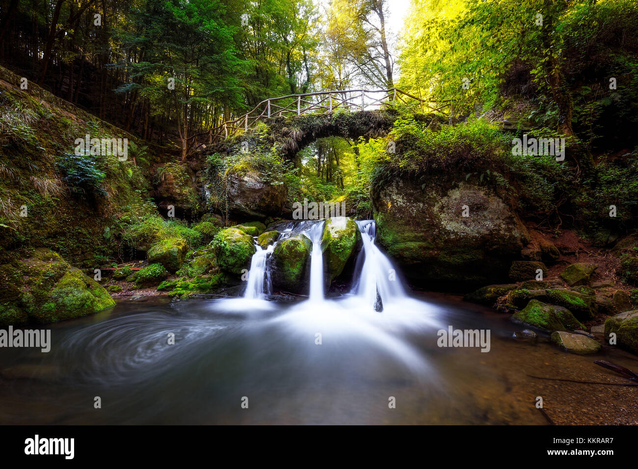 Waterfalls in the Mullerthal, lokally known as Schiessentuempel Stock ...