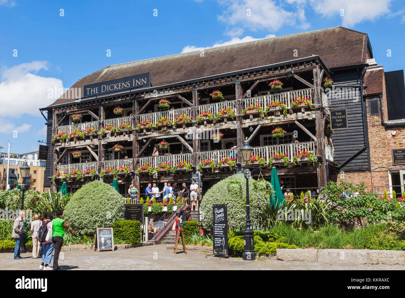 England, London, Tower Hamlets, St.Katharine Docks, The Dickens Inn Pub ...