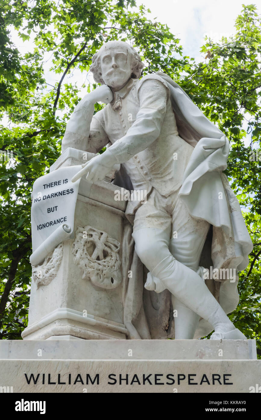 England, London, Leicester Square, Shakespeare Statue Stock Photo - Alamy