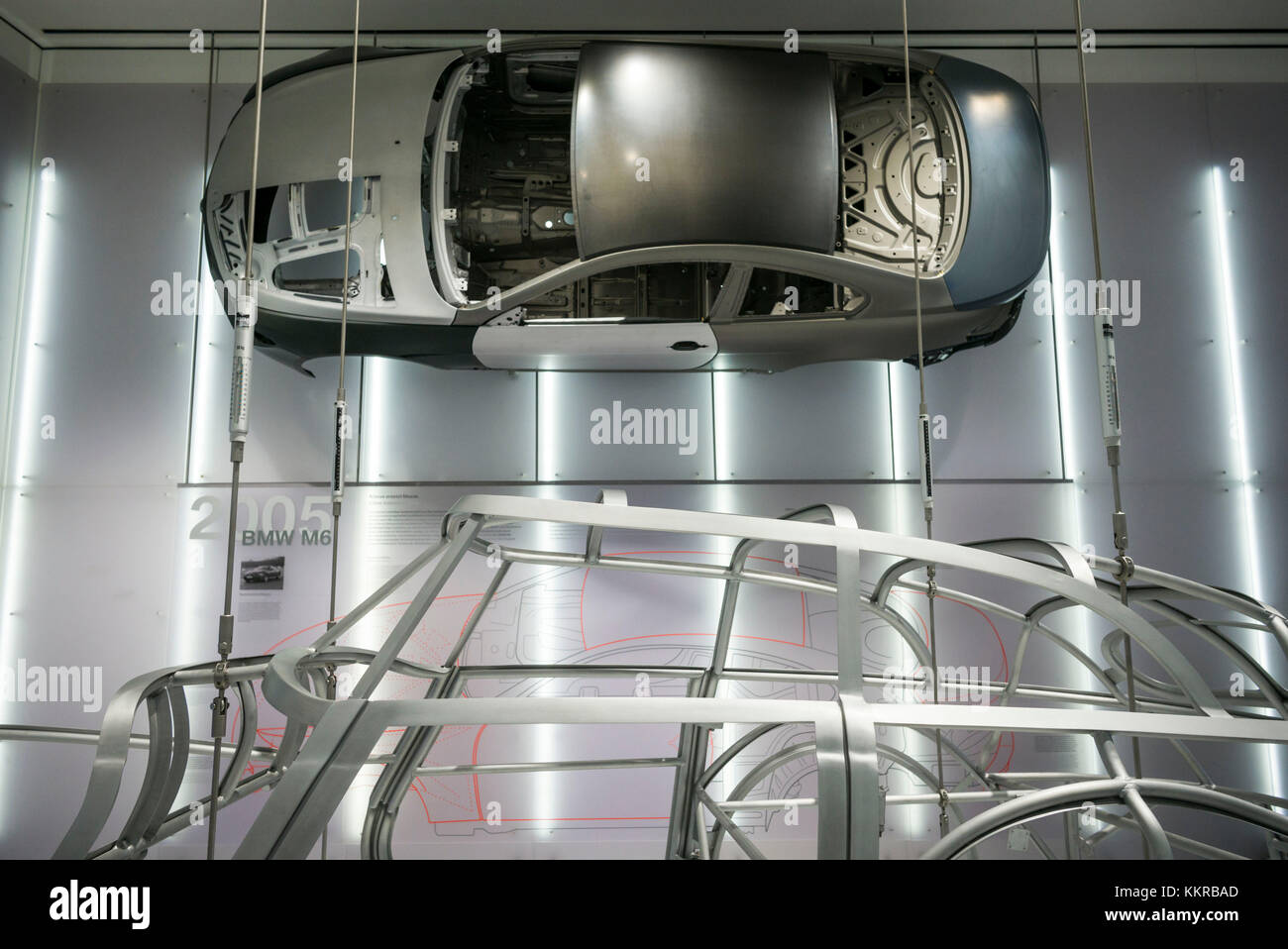 Germany, Bavaria, Munich, BMW Museum, 1930s BMW racing car space frame ...