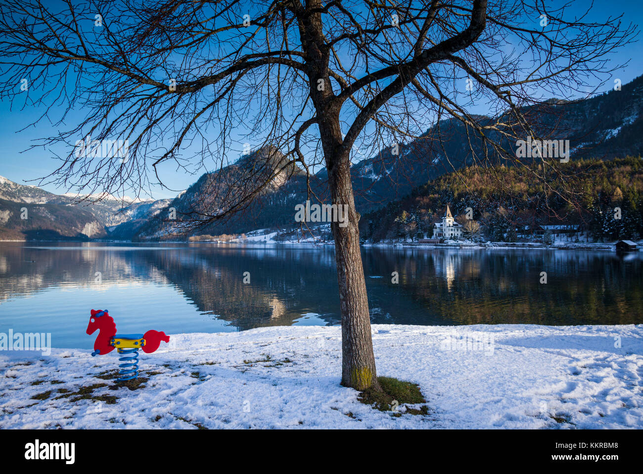 Austria, Styria, Bad Aussee, Grundlsee Lkae, winter Stock Photo - Alamy