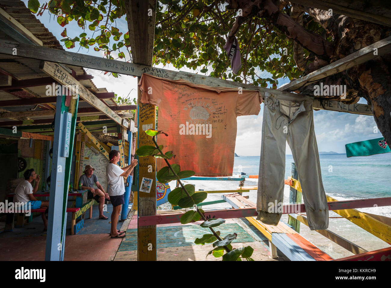 British Virgin Islands, Tortola, Capoons Bay, Bomba's Beach Shack ...