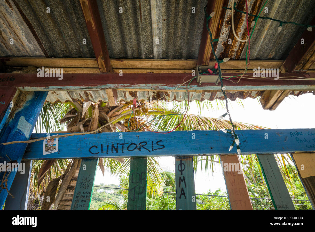 British Virgin Islands, Tortola, Capoons Bay, Bomba's Beach Shack ...