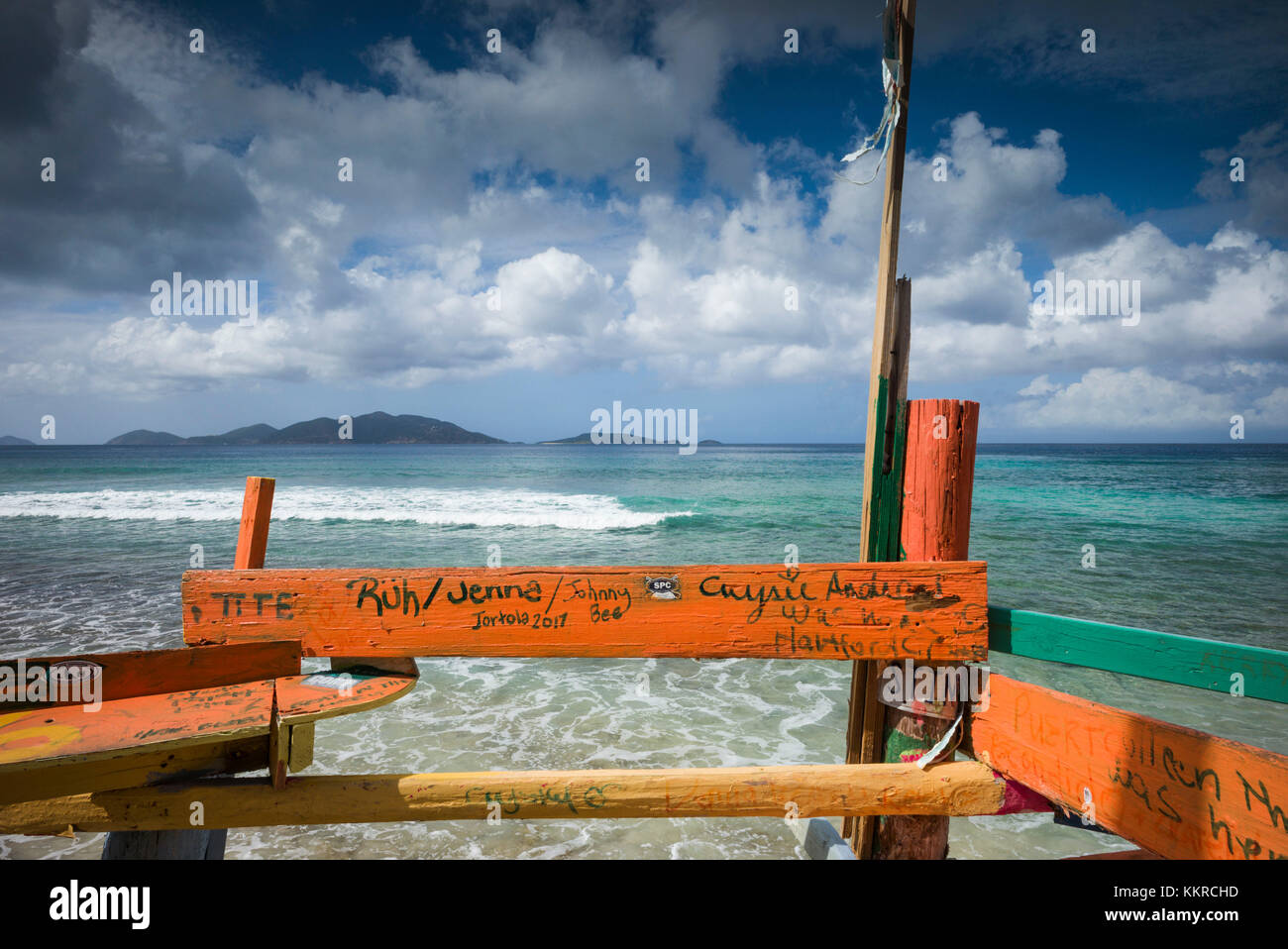 British Virgin Islands, Tortola, Capoons Bay, Bomba's Beach Shack ...