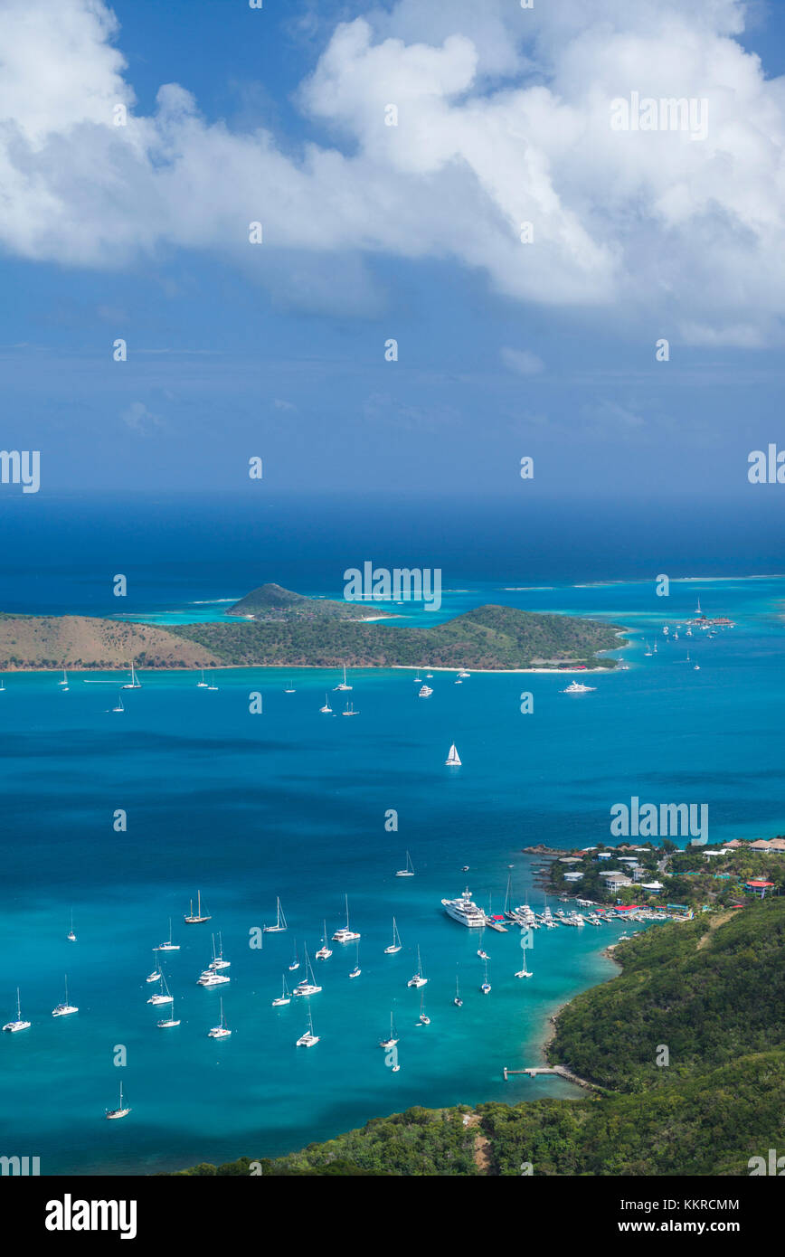 British Virgin Islands, Virgin Gorda, North Sound, elevated view of ...