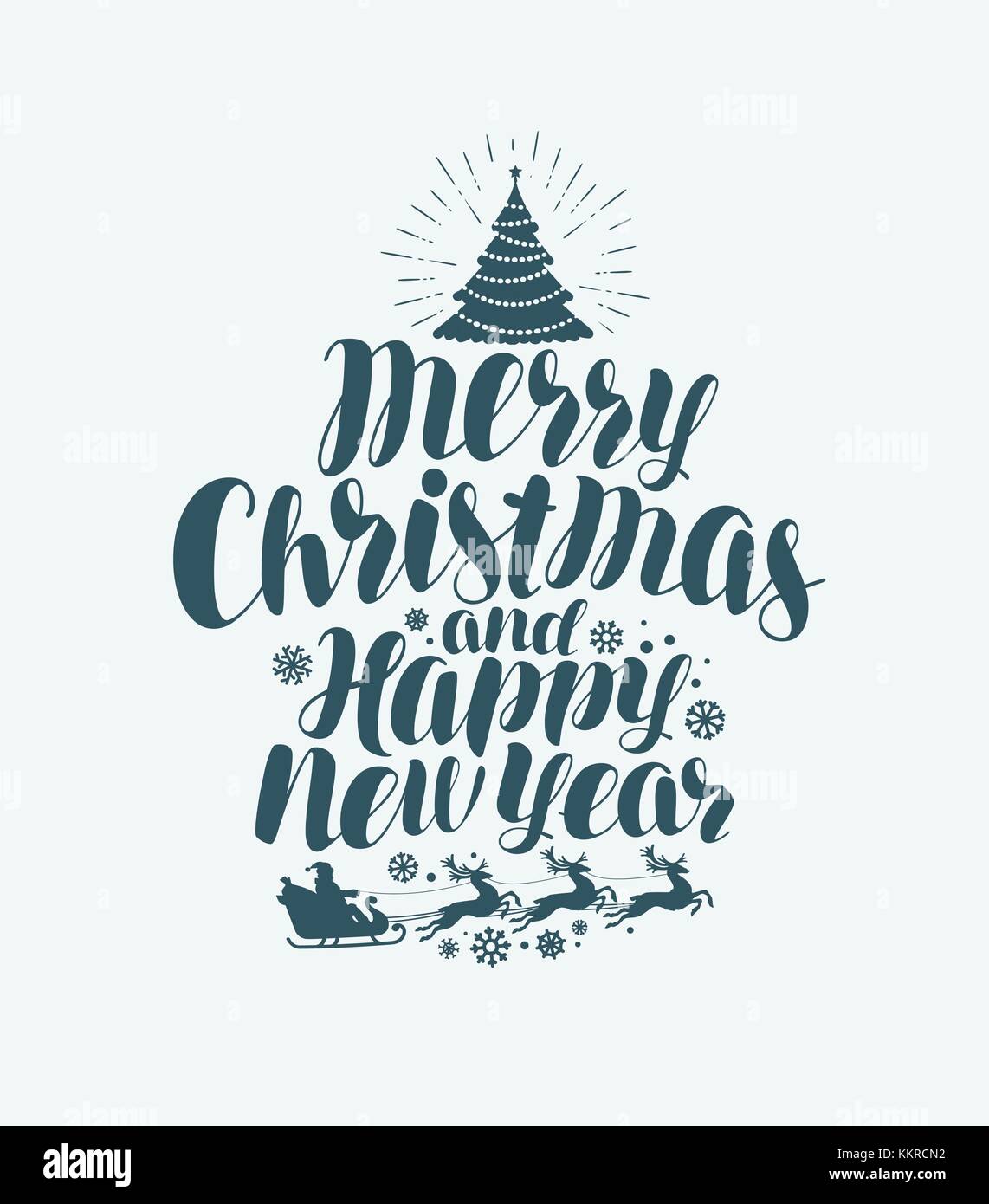 Christmas greeting calligraphy Stock Vector Images - Alamy