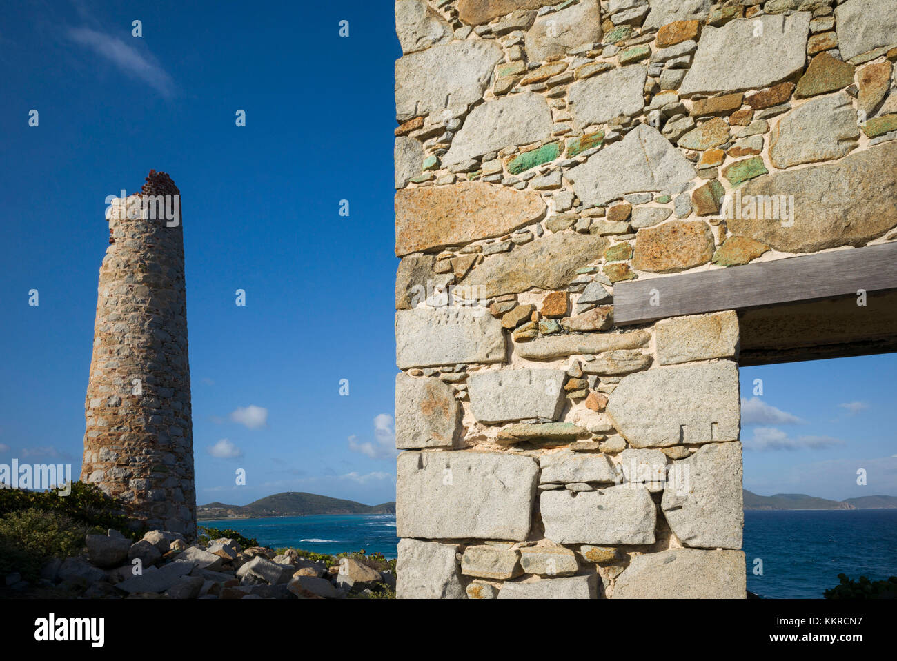 British Virgin Islands, Virgin Gorda, Copper Mine Bay, Copper Mine ...