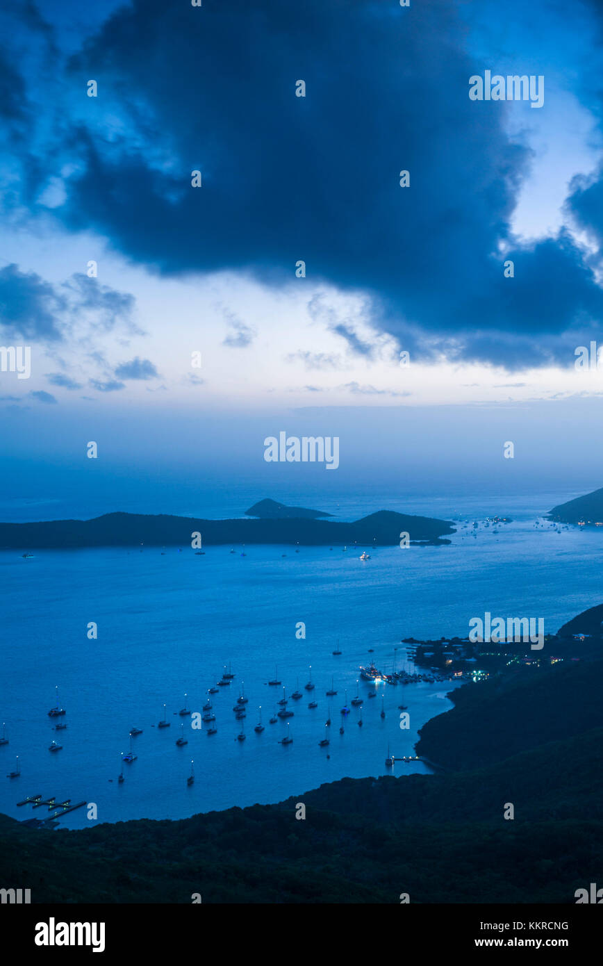 British Virgin Islands, Virgin Gorda, North Sound, elevated view of ...