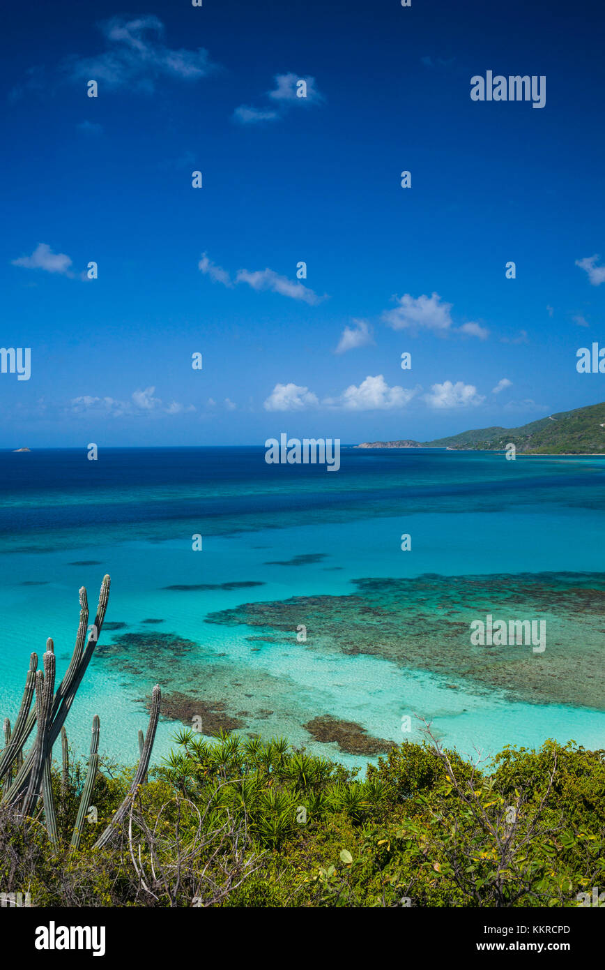 British Virgin Islands, Virgin Gorda, Pond Bay, elevated view of Pond ...