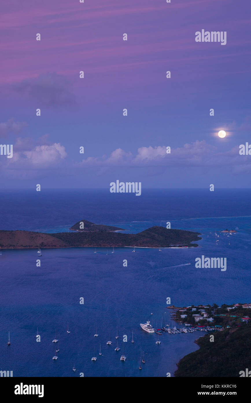 British Virgin Islands, Virgin Gorda, North Sound, elevated view of ...