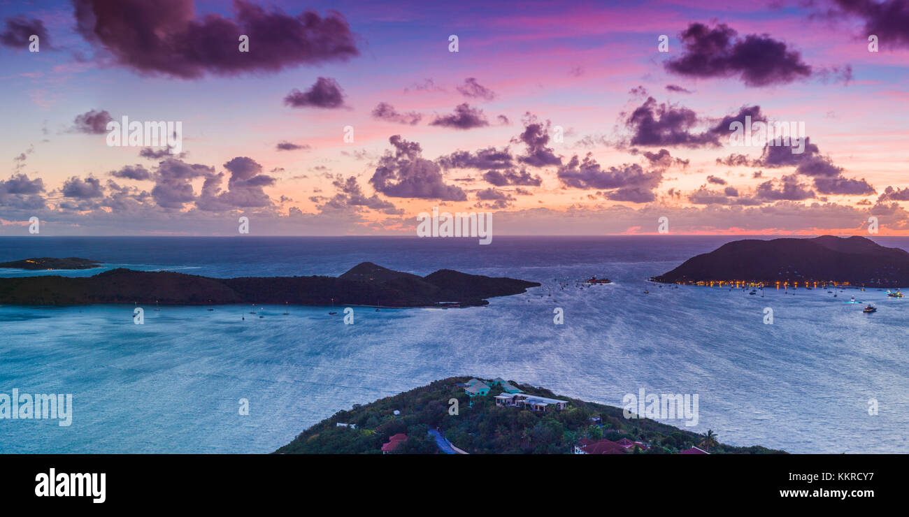 British Virgin Islands, Virgin Gorda, North Sound, elevated view of ...