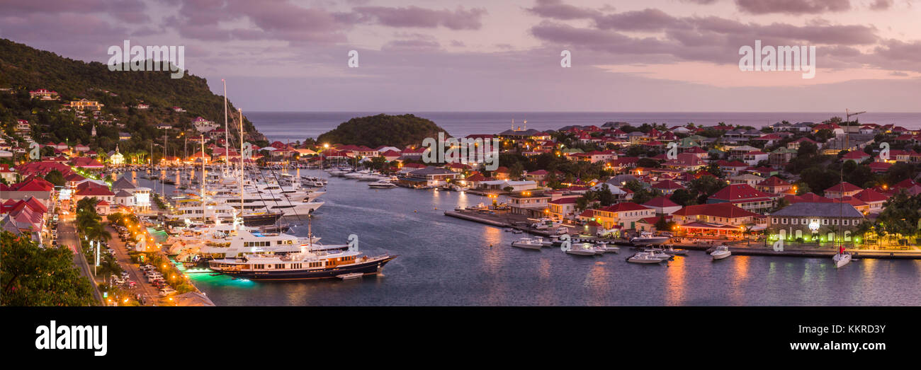 French West Indies, St-Barthelemy, Gustavia, Gustavia Harbor, elevated ...