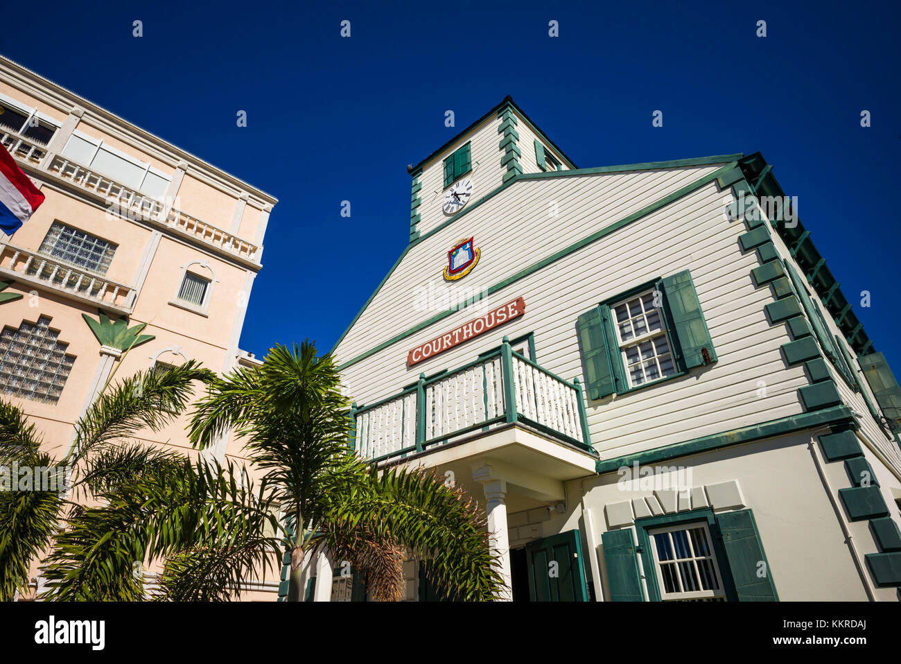 Netherlands, Sint Maarten, Philipsburg, Philipsburg Courthouse ...