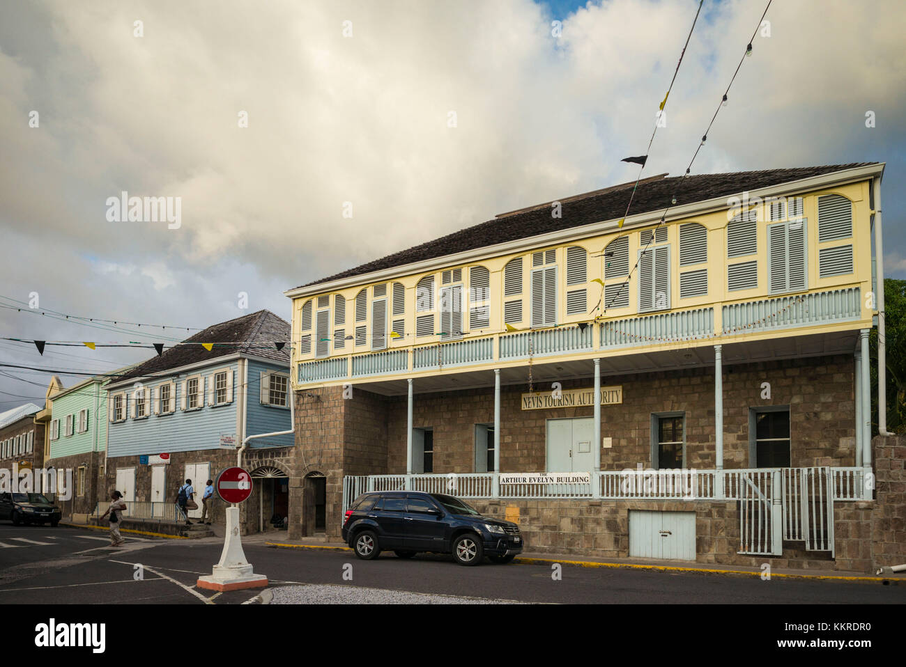 St. Kitts and Nevis, Nevis, Charlestown, town buidlings Stock Photo - Alamy