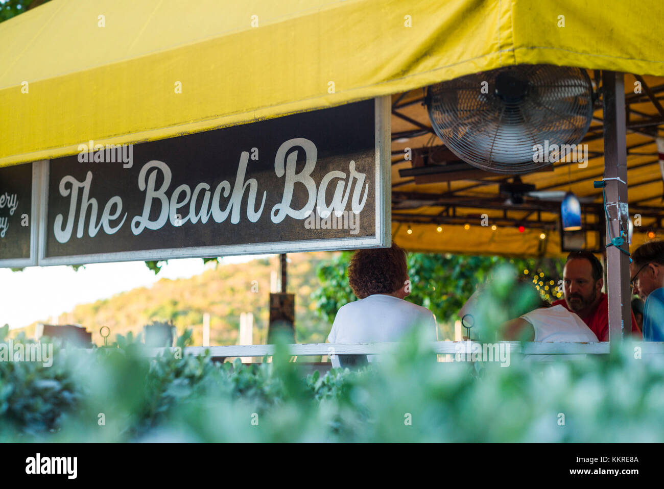 U.S. Virgin Islands, St. John, Cruz Bay, Cruz Bay Beach, The Beach Bar ...