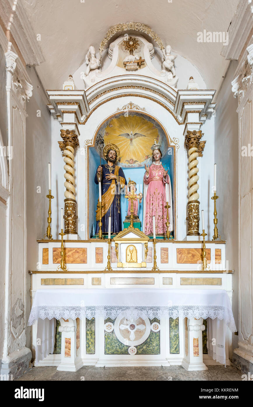 Tropea, Province of Vibo Valentia, Calabria, Italy. The altar in the ...