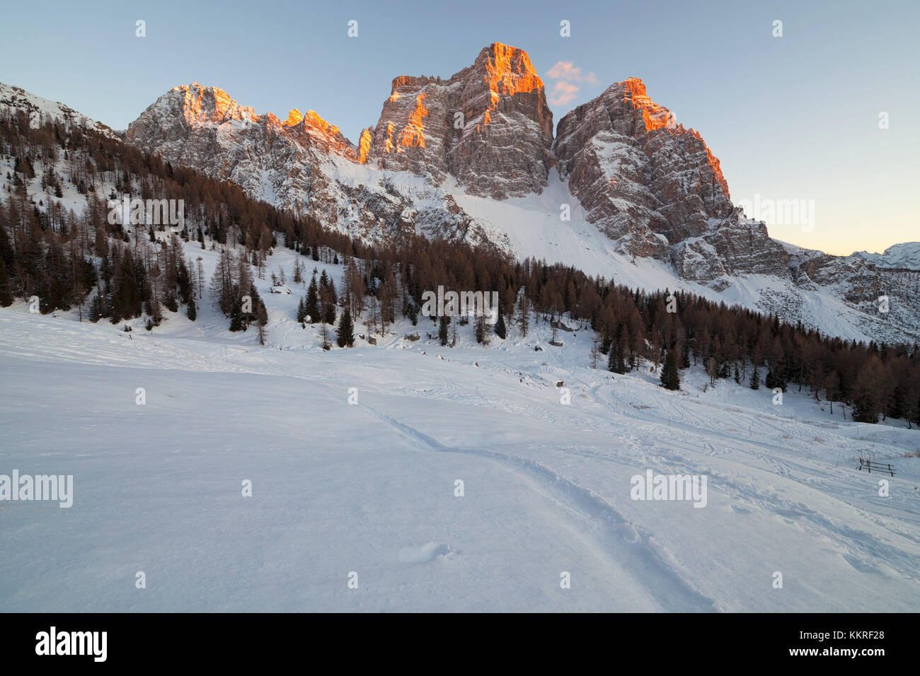 Winter sunset on mount pelmo hi-res stock photography and images - Alamy
