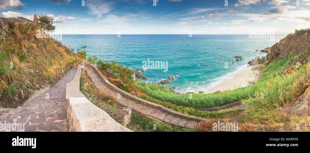 Parghelia, Province of Vibo Valentia, Calabria, Italy. Panoramic view ...