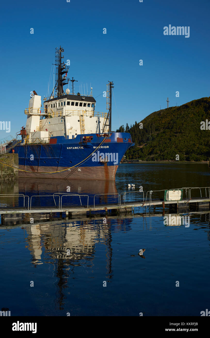 Busy port of Puerto Montt in Southern Chile Stock Photo - Alamy