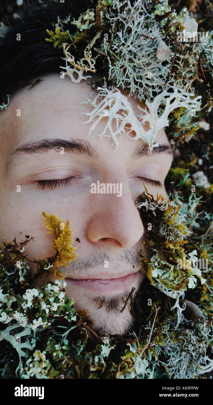 Artistic portrait of a forest man Stock Photo - Alamy