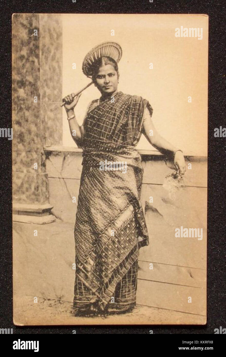 This historical photograph features a Tamil lady from Sri Lanka in the ...