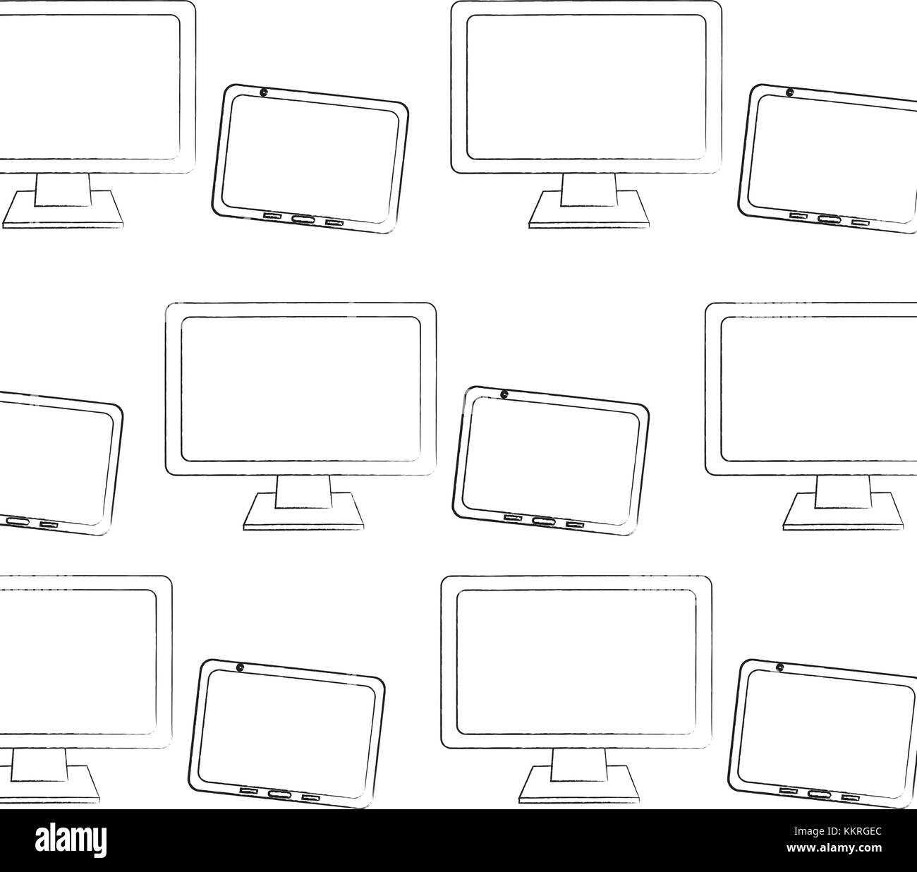 seamless pattern laptop tablet device technology design Stock Vector ...