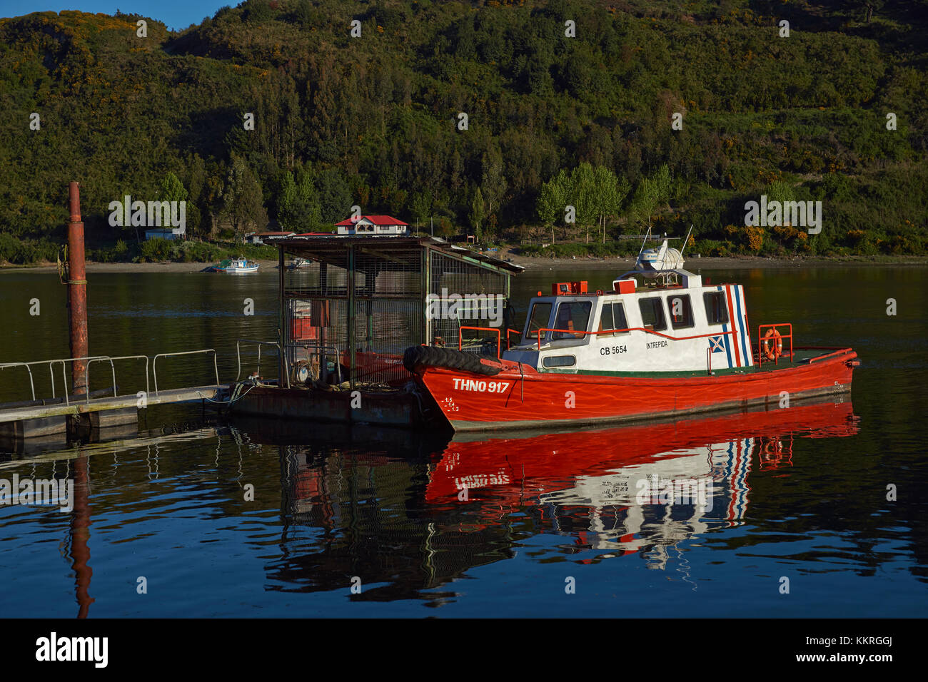 Busy port of Puerto Montt in Southern Chile Stock Photo - Alamy