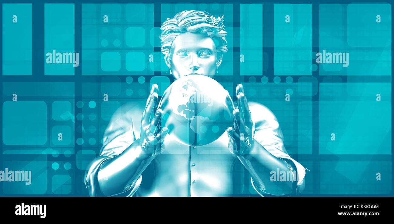 Distribution Network and Global Tracking Platform Art Stock Photo - Alamy