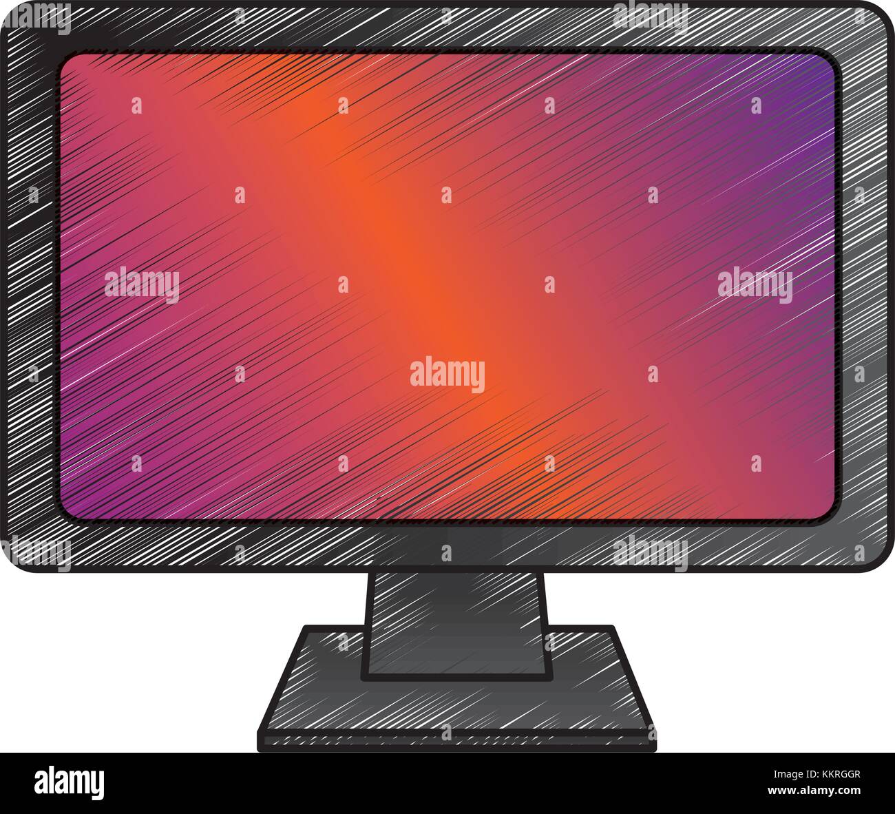 monitor computer keyboard technology device screen Stock Vector Image ...