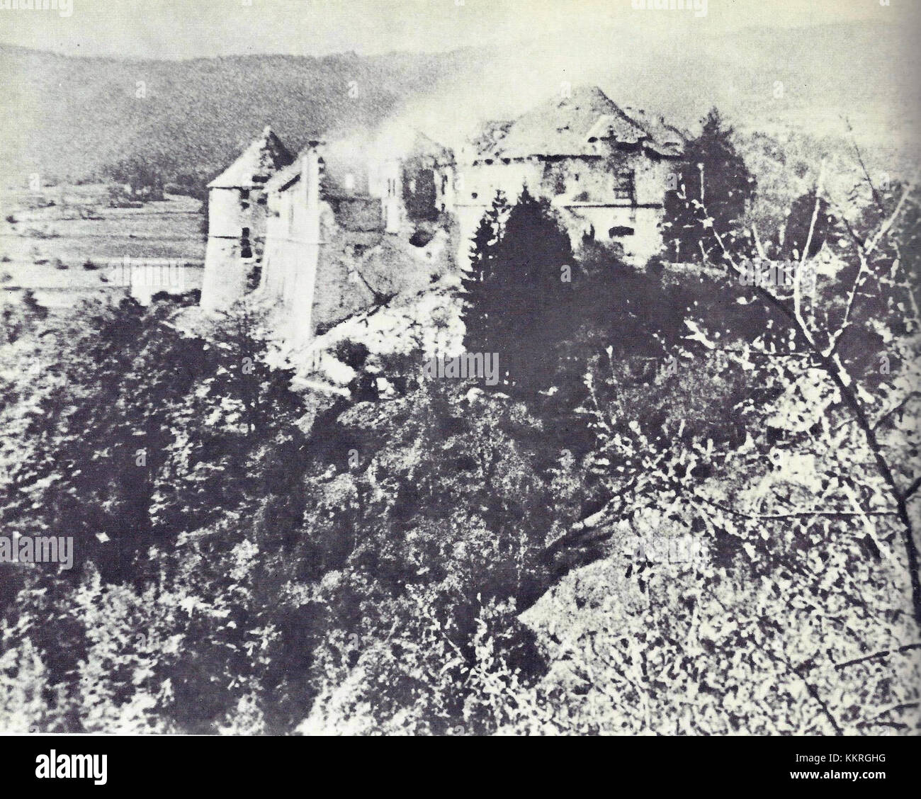 A historical photograph or document depicting the city of Turjak in ...