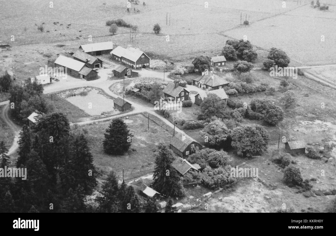 An aerial photograph from 1964 showcasing Akalla village in Stockholm ...