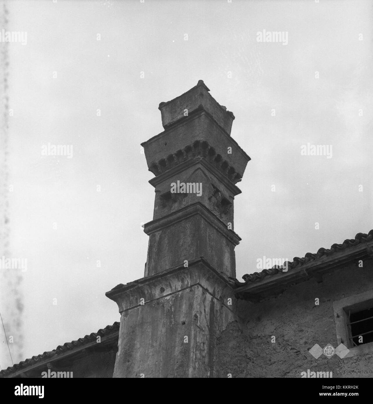This image shows a chimney (dimnik) at a location in Kobdilj, a village ...