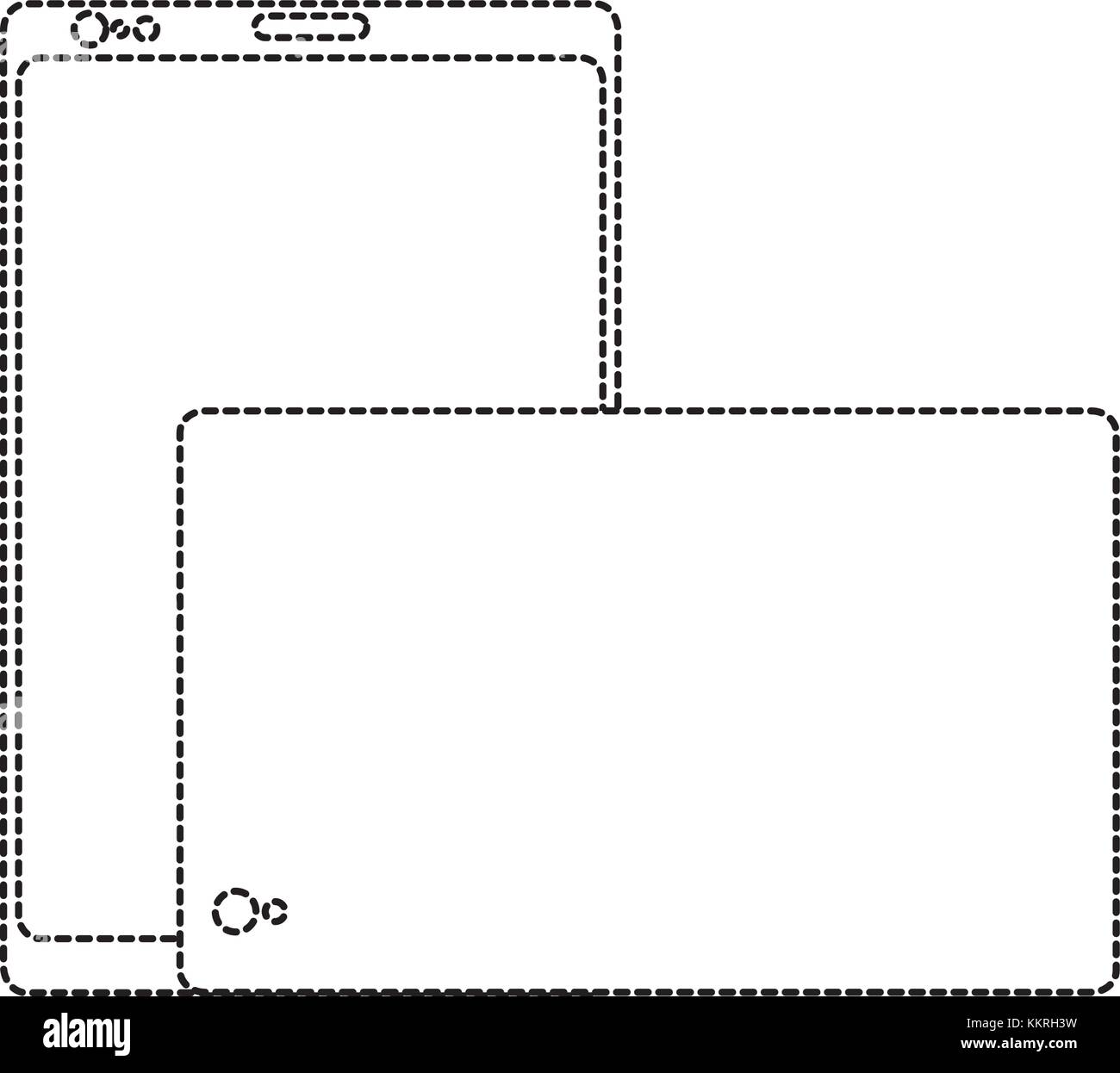 smartphone gadget digital front and back view design Stock Vector Image ...