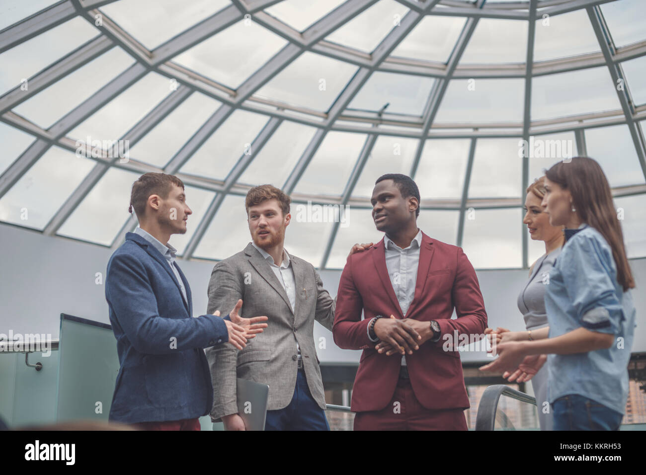 Business People standing on Meeting Conference and discussion Stock ...