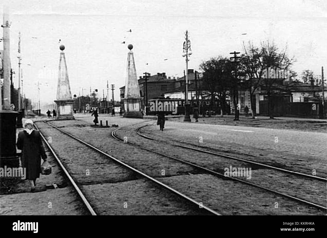 Tram rail crossings hi-res stock photography and images - Alamy