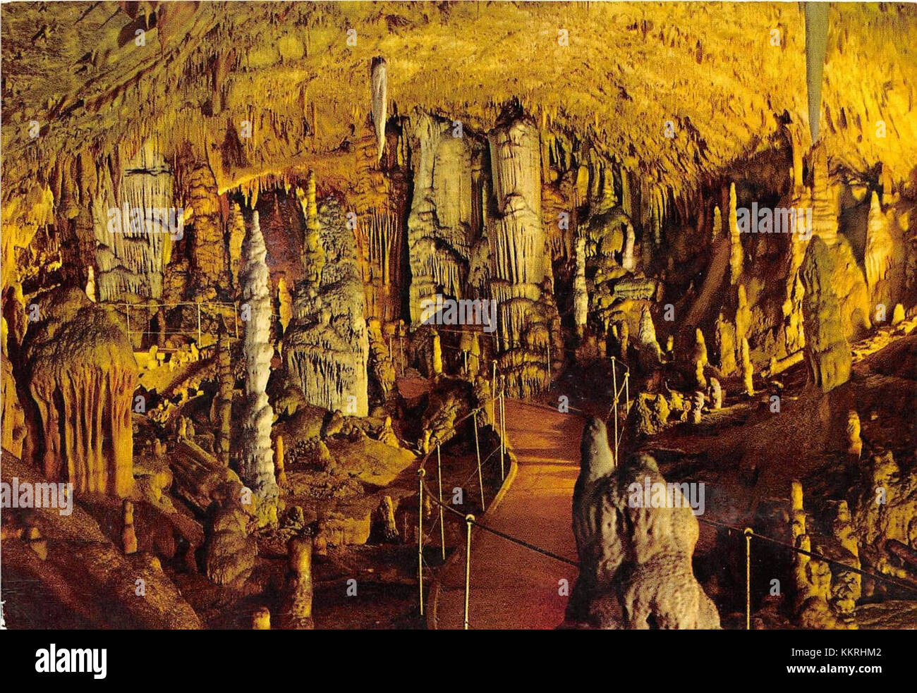 This 1968 postcard showcases the Postojna Cave, a famous karst cave ...