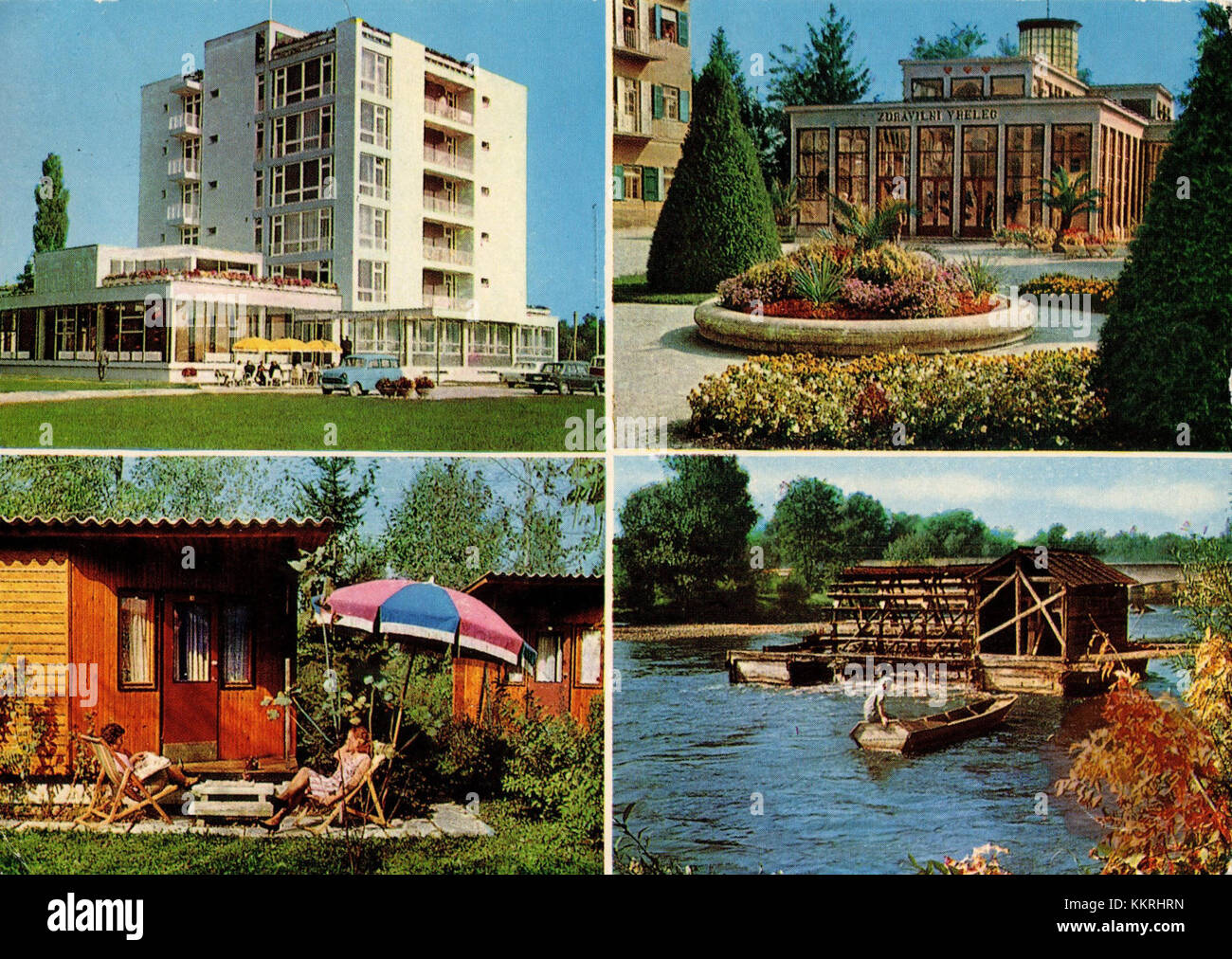 This 1965 postcard of Radenci, Slovenia, showcases the town's scenic ...