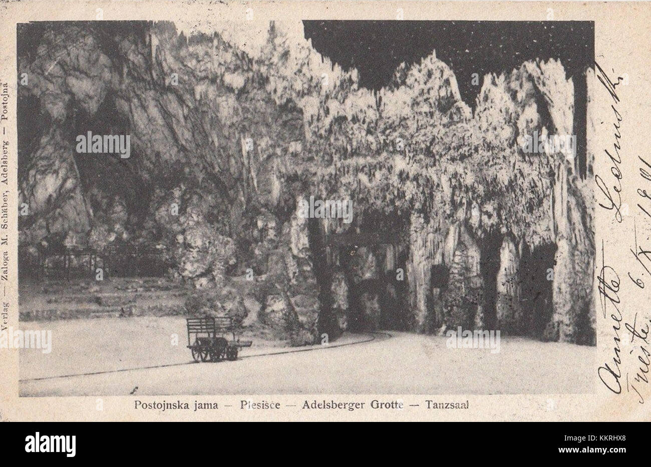 A postcard depicting Postojna Cave, a famous karst cave system in ...