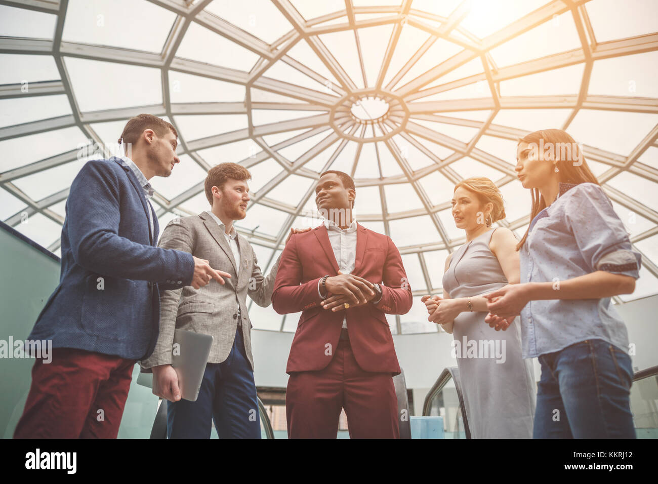 Business People standing on Meeting Conference and discussion Stock ...