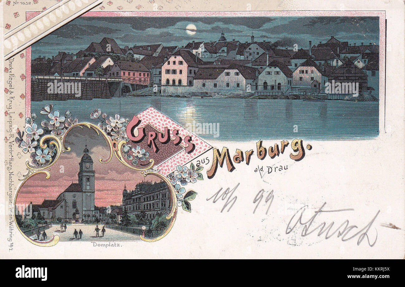 Postcard of Maribor 1899 Stock Photo - Alamy